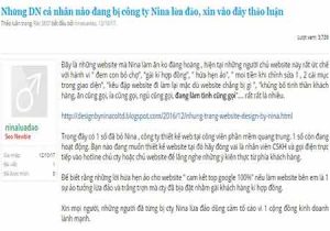 Công ty thiết kế website nina saigontel lừa đảo hay không